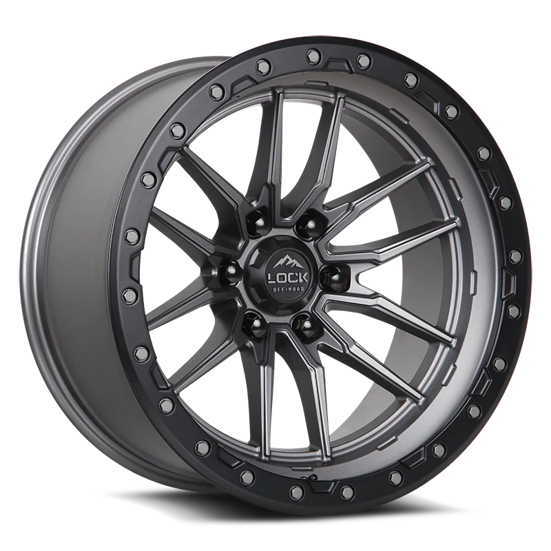 Lock Off-Road Wheels Baja - Matte Grey w/ Matte Black Ring Rim ...