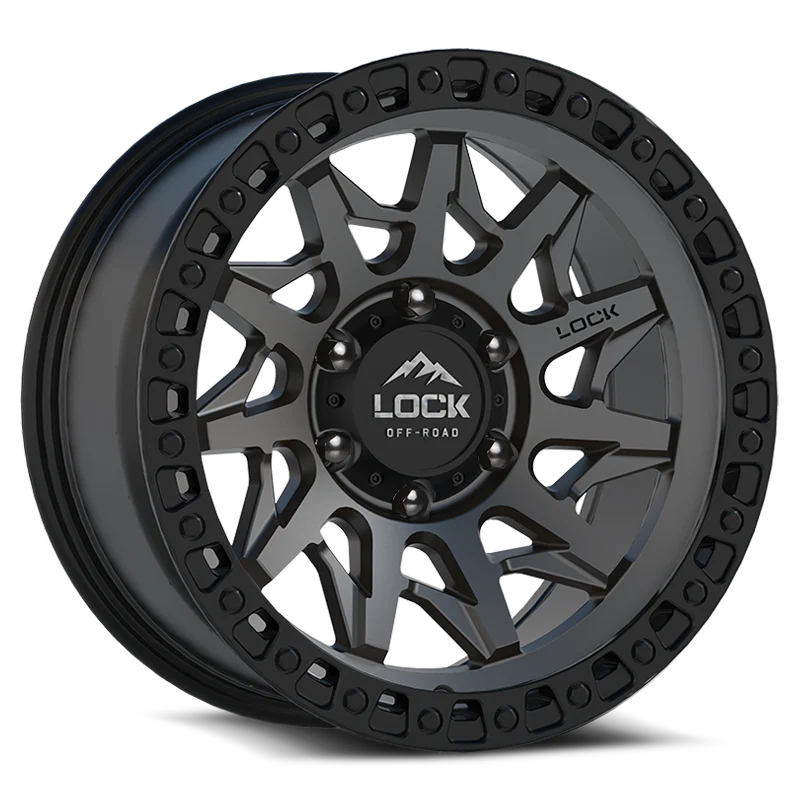Lock Off-Road Wheels Lunatic - Matte Grey w/ Matte Black Ring Rim ...