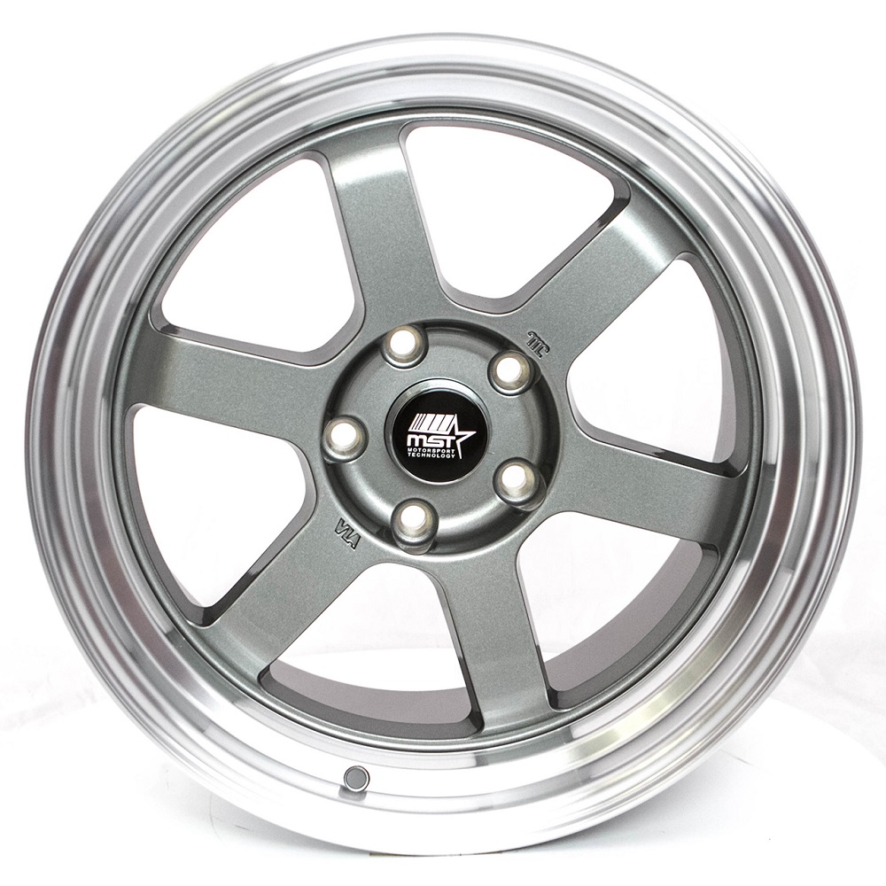 MST Wheels Time Attack - Gunmetal w/Machined Lip Rim Wheel Size 15x8 ...