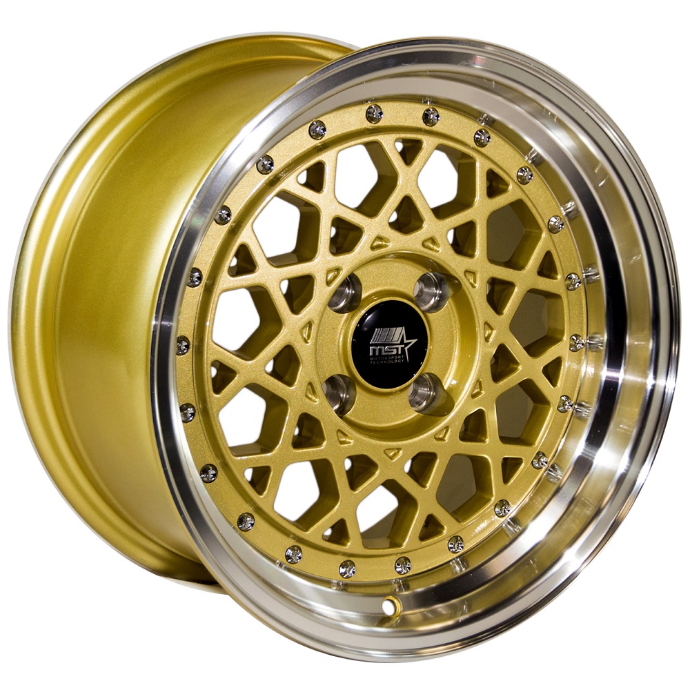Fiori - Gold w/Machined Lip Rim by MST Wheels Wheel Size 15x8 ...