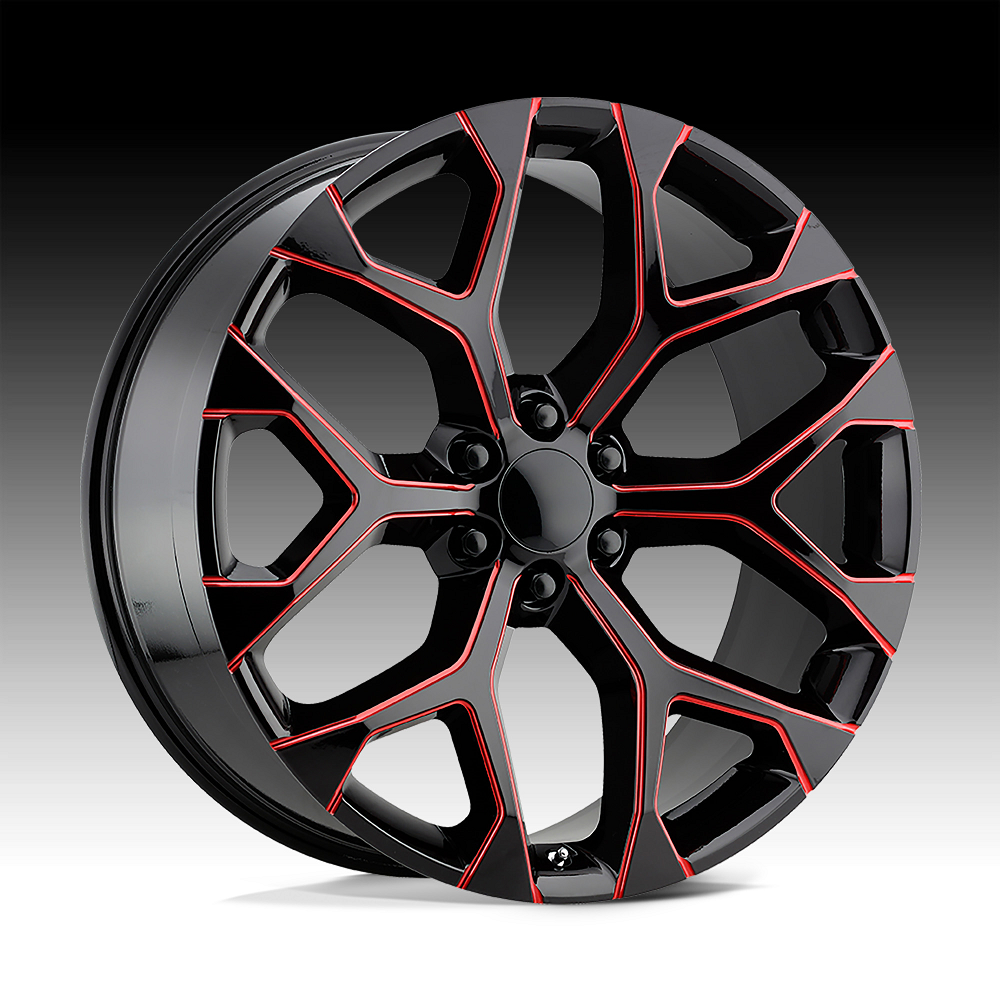 Performance Replicas Wheels PR177 - Gloss Black Red Milled Rim ...