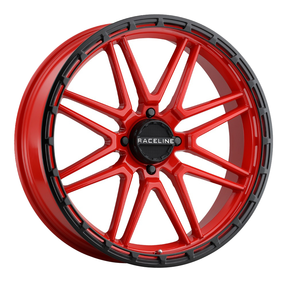 Raceline Wheels A11R Krank XL - Red/Black Rim Wheel Size 18x7 ...