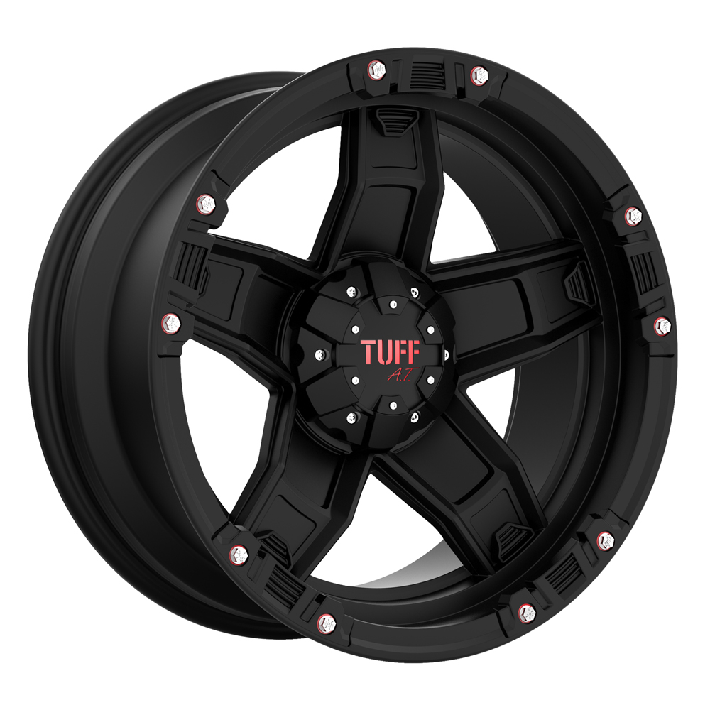 Tuff Wheels T10 - Flat Black with Red Accents Rim - Performance Plus Tire