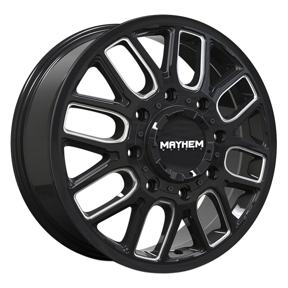 MAYHEM 8107 Cogent Dually 22X8.25 8x165.1 ET115 Gloss Blk//Milled (Qty ...