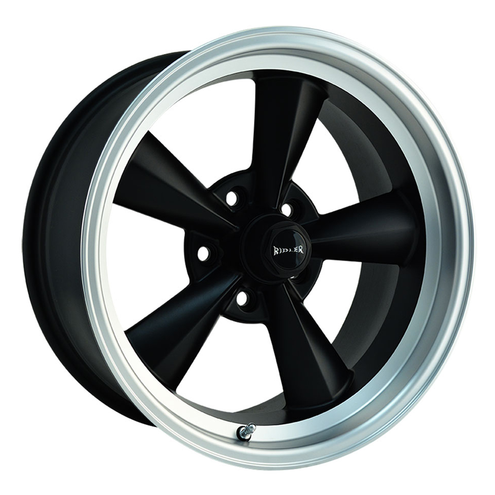 Ridler Wheels 675 - Matte Black w/Machined Lip Rim Wheel Size 17x9.5 ...
