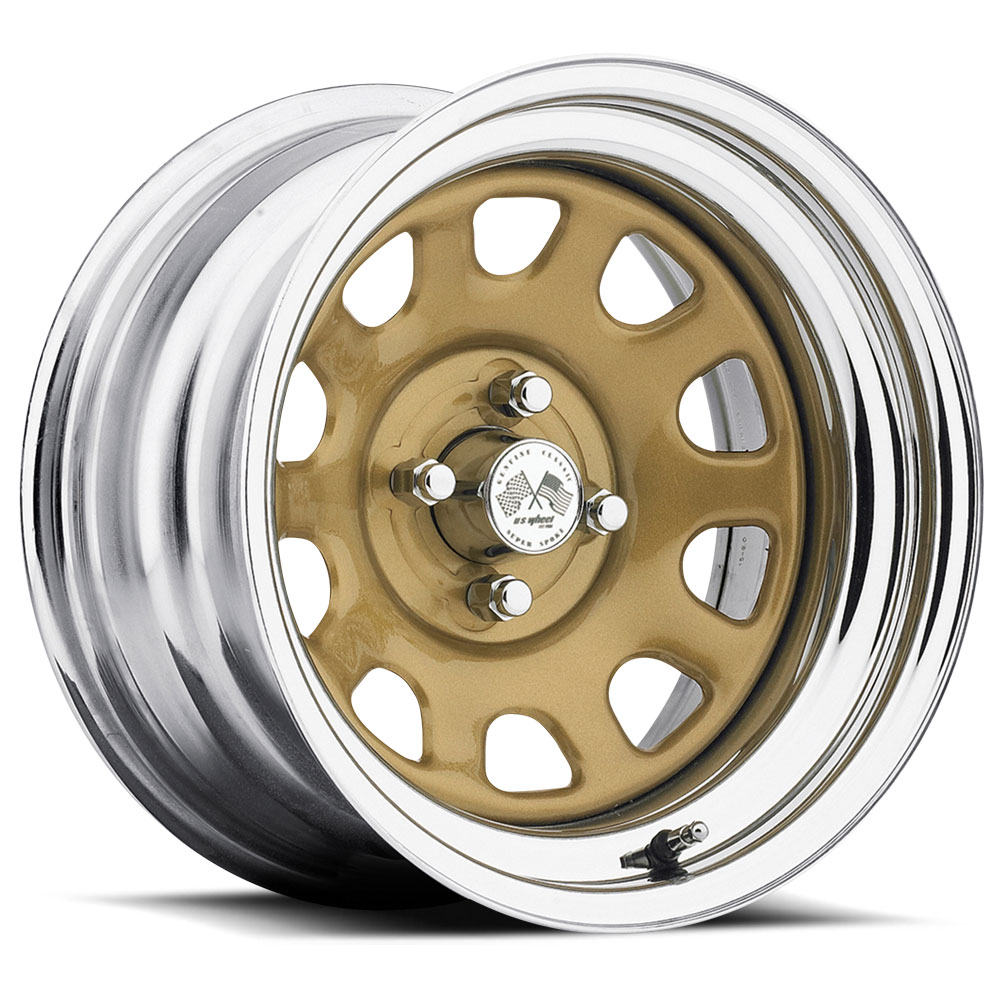 U.S. Wheel Daytona 022 - Gold/Chrome Rim Wheel Size 15x8 - Performance ...