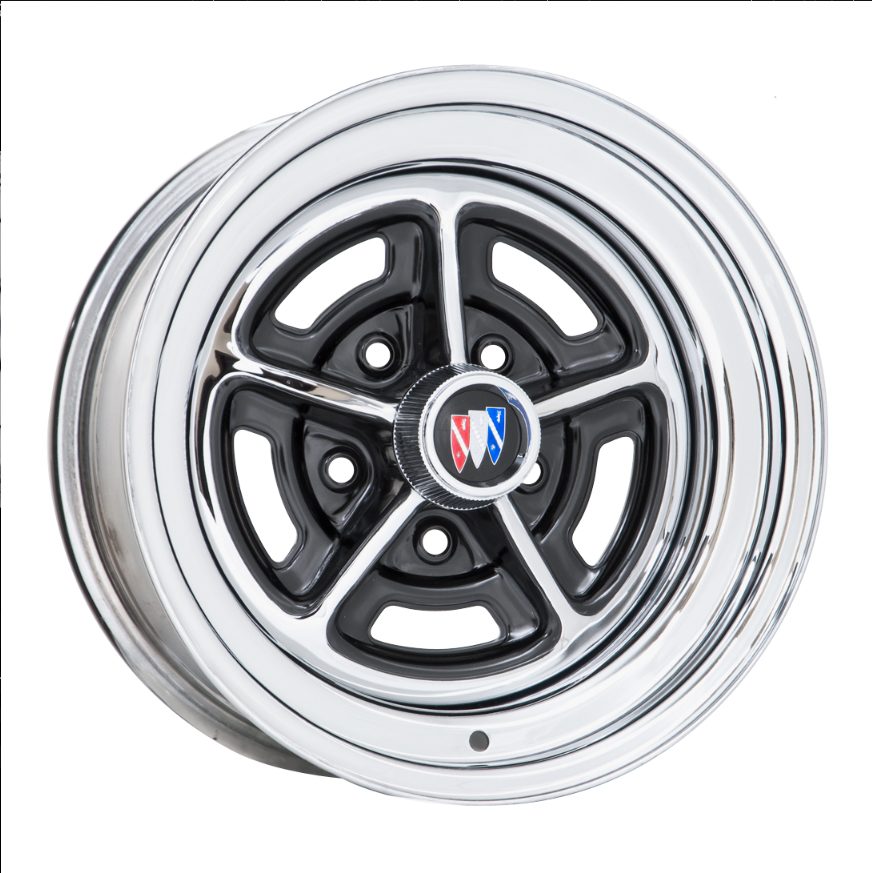 57 Rallye - Chrome/Gloss Black Rim by Wheel Vintiques Wheel Size 15x10 ...
