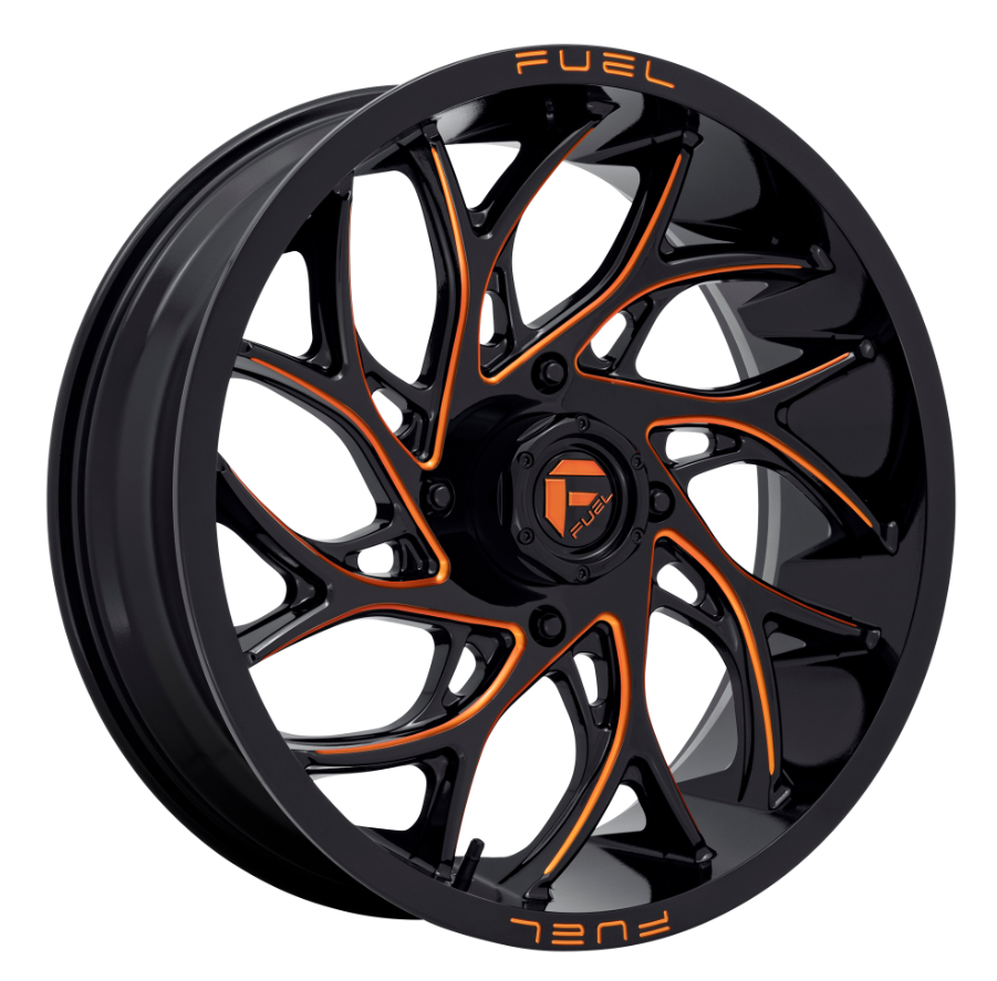 Fuel UTV Wheels Runner D780 - Gloss Black Milled Orange Rim Wheel Size ...