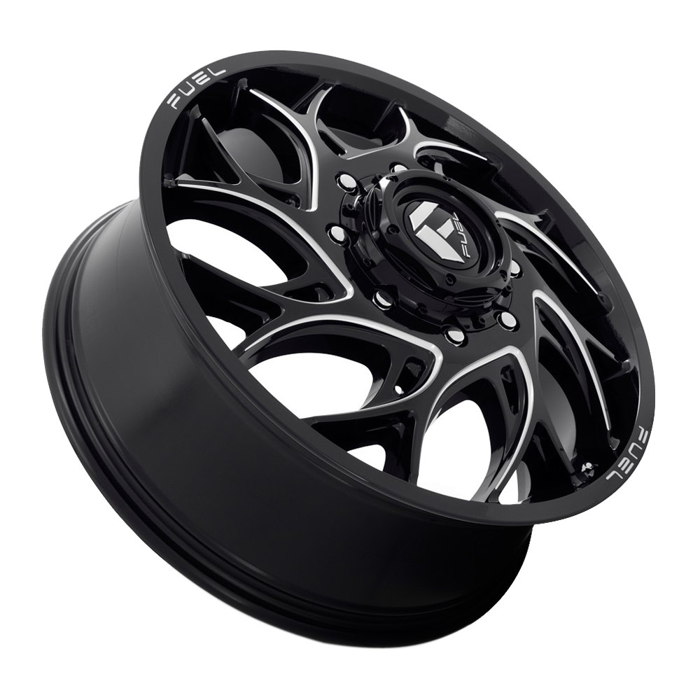 Fuel Wheels D741 Runner Dually Front - Black Milled Rim - Performance ...