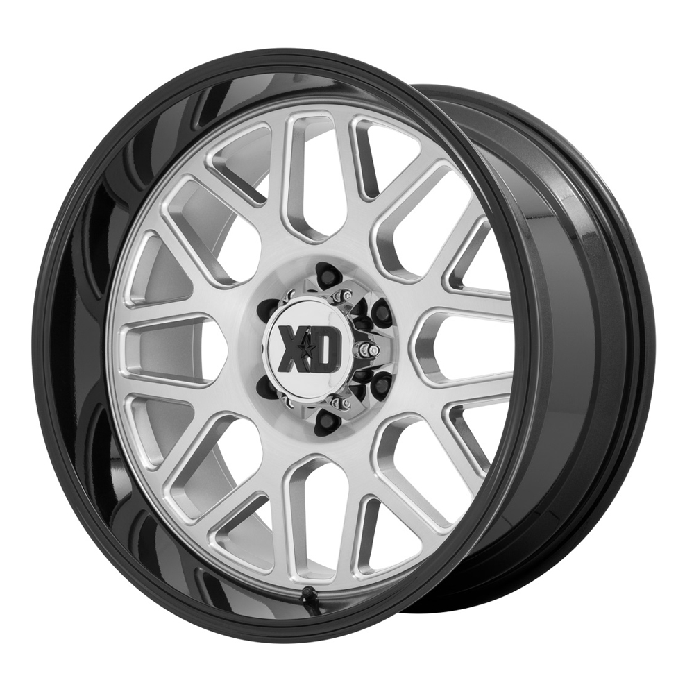 XD Series Wheels XD849 Grenade 2 - Brushed Milled with Gloss Black Lip ...