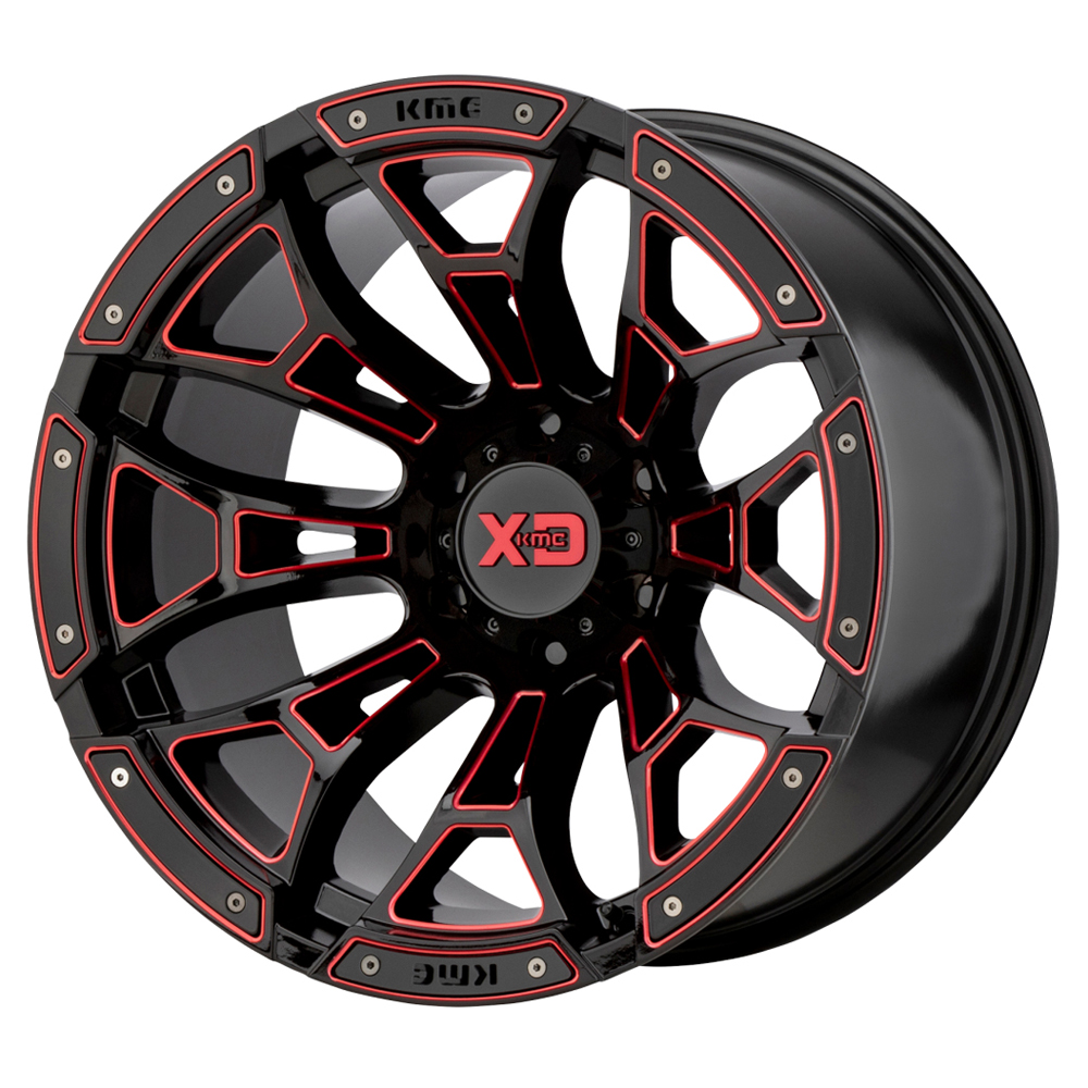XD Series Wheels XD841 Boneyard - Gloss Black Milled With Red Tint Rim ...