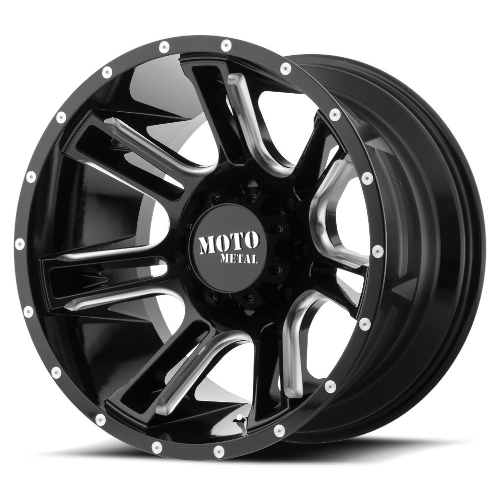 Moto Metal Wheels MO982 AMP - Gloss Black Milled Rim Wheel Size 20x12 ...