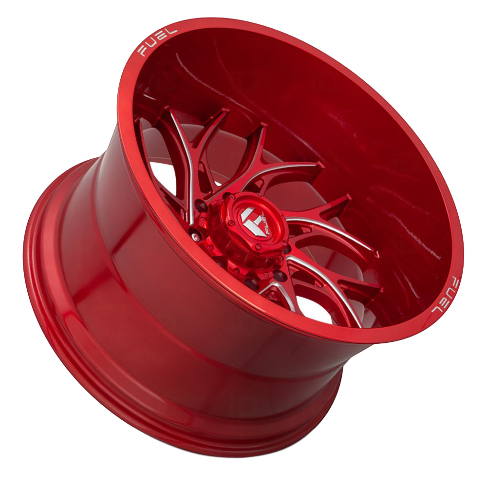 D742 Runner - Candy Red Milled Rim by Fuel Wheels - Performance Plus Tire