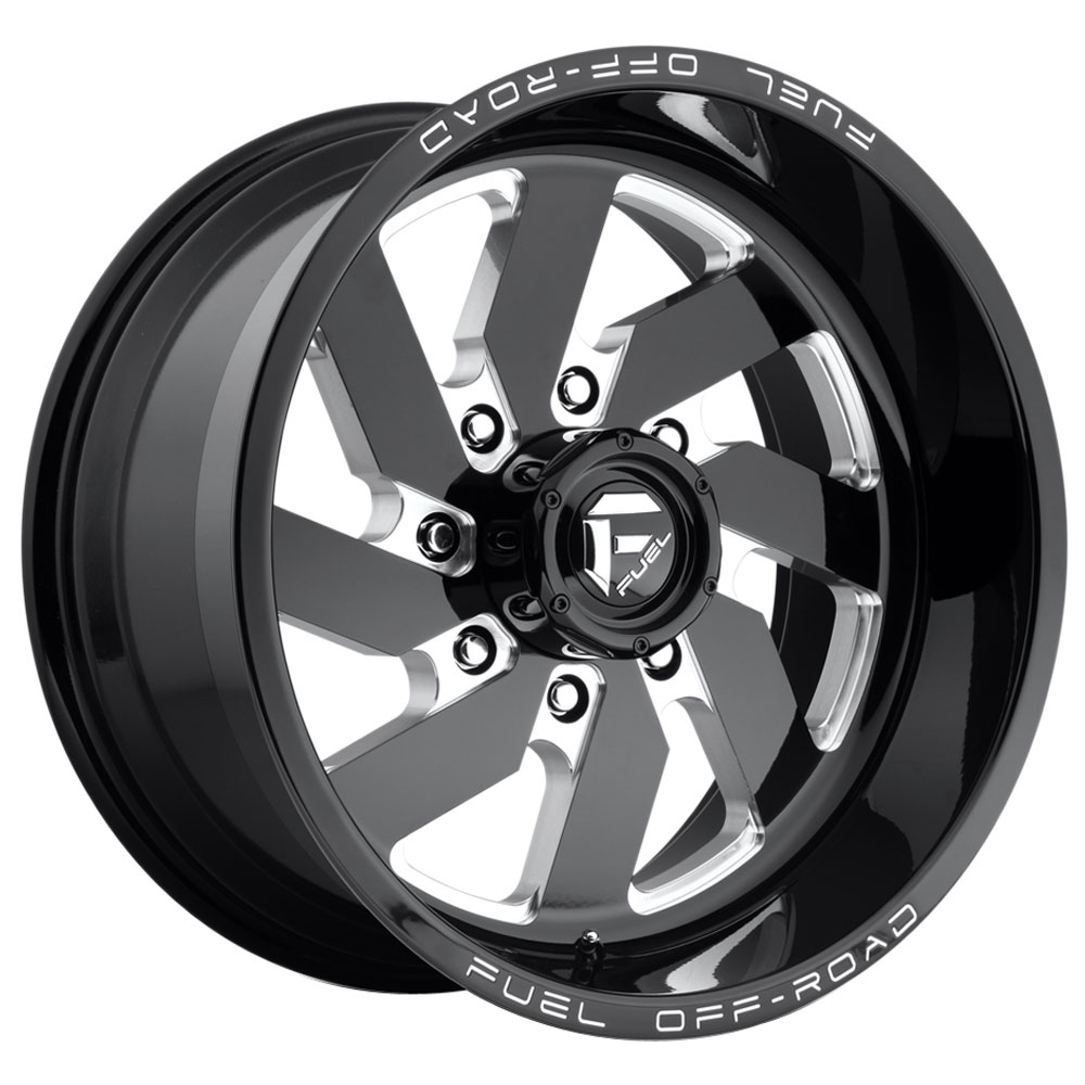 Fuel Wheels Turbo 8 D582 - Black & Milled Rim Wheel Size 20x10 ...