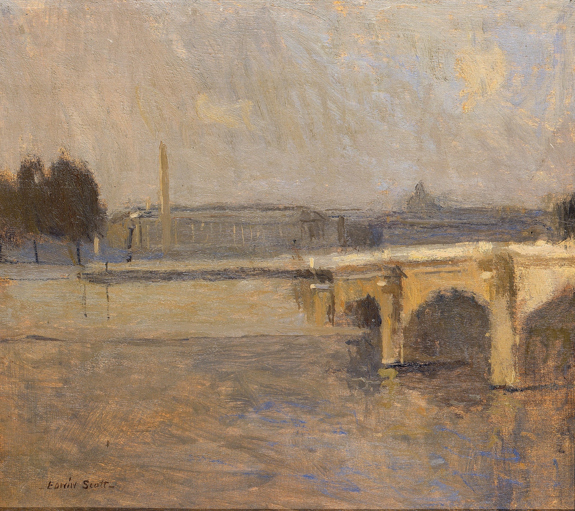 Paintings Reproductions Seine at Paris, Pont de la Concorde by Frank ...