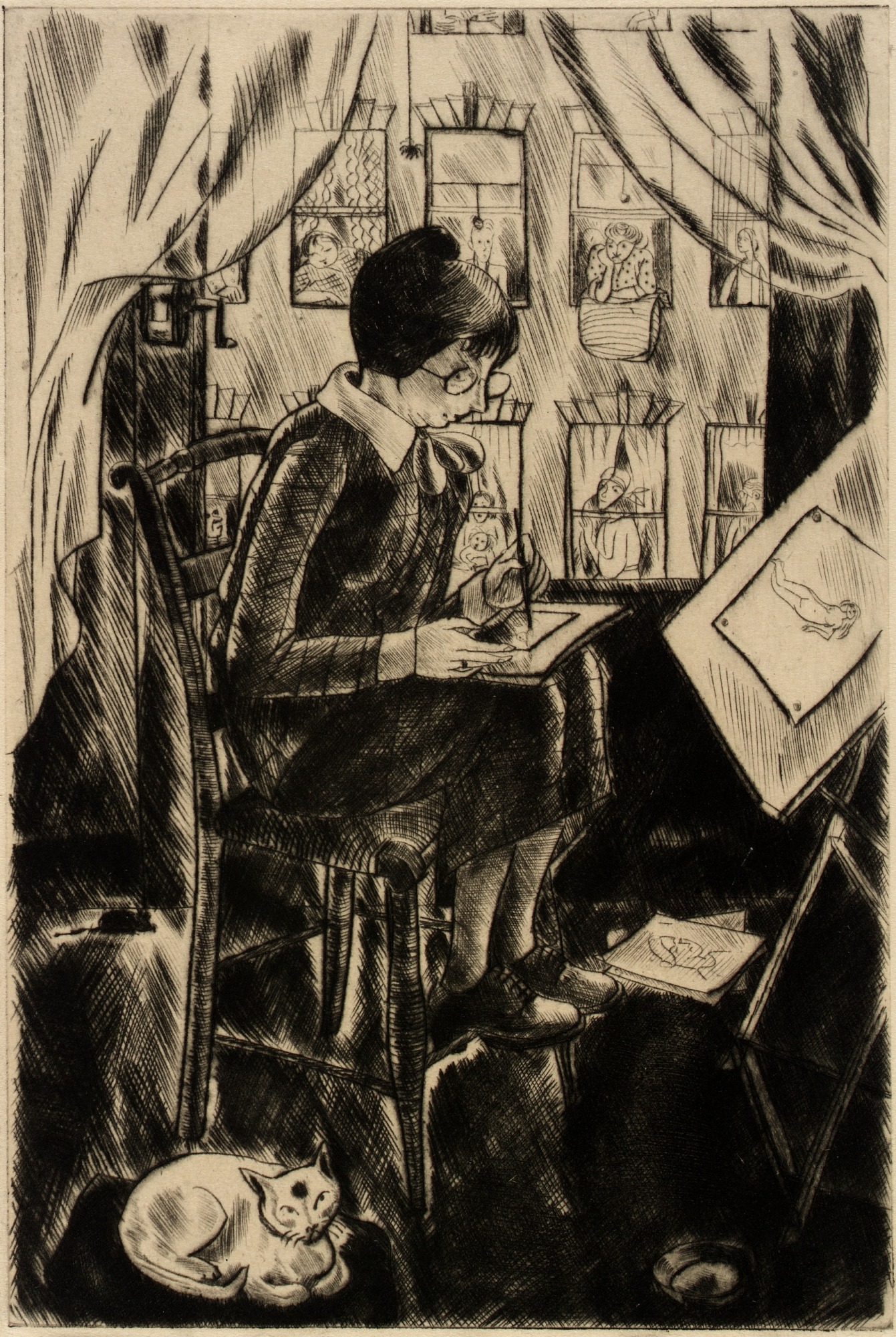 Lady Artist, 1925 by Peggy Bacon (1895-1987, United States) | Art ...