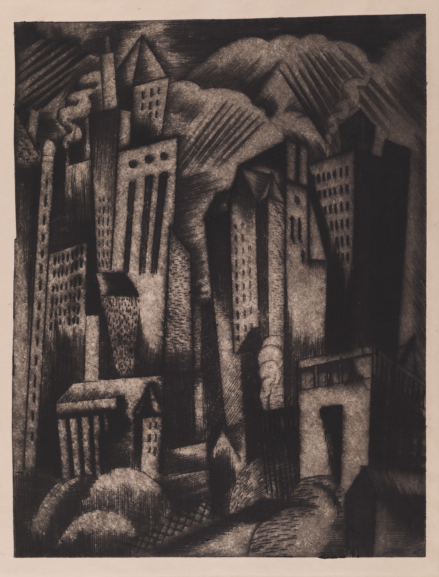 Museumsqualität Prints | Stadtbild, 1923 von Jan Matulka | WahooArt.com