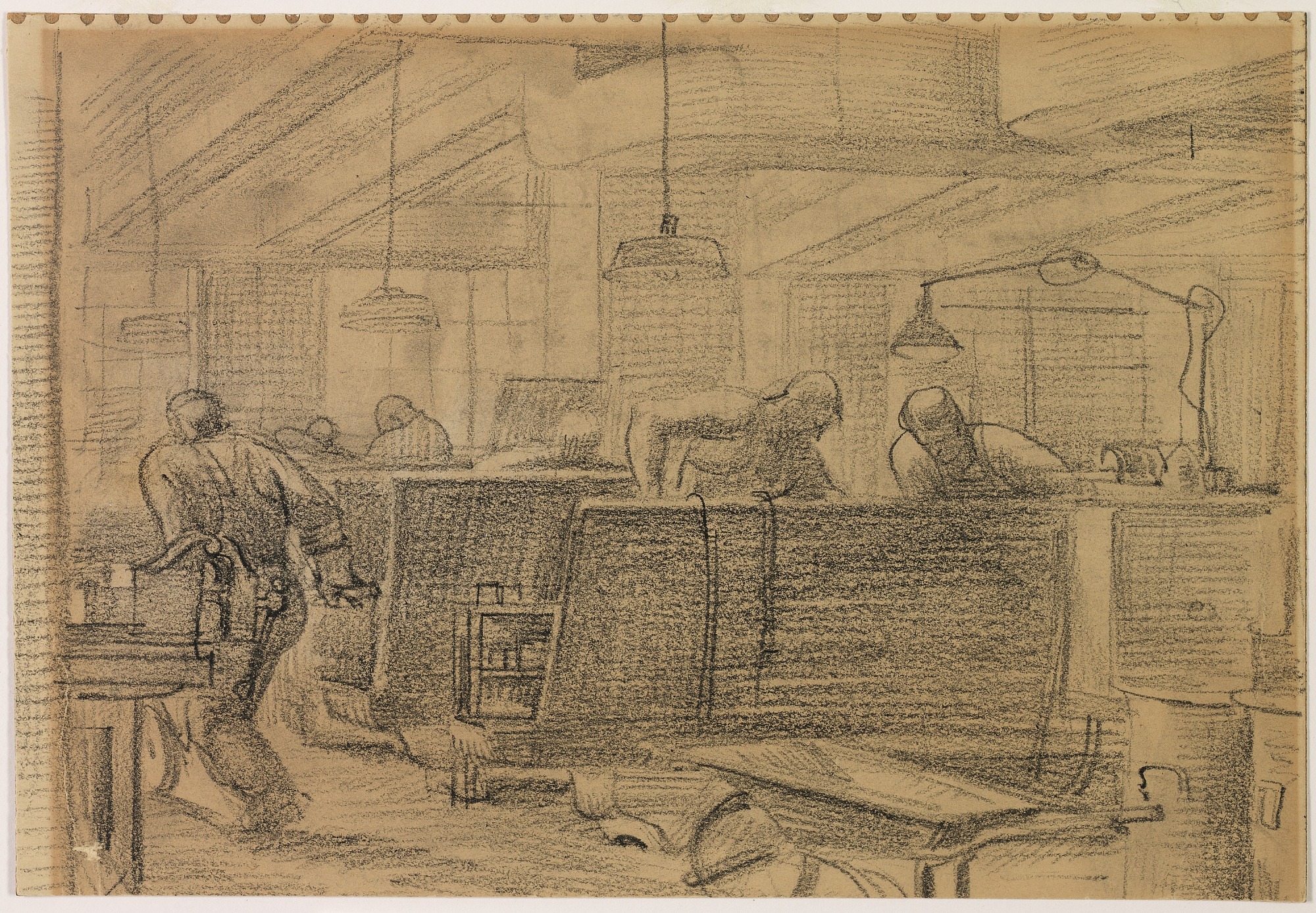 Oil Painting Replica Workers Slotters Machine by Mitchell Jamieson ...