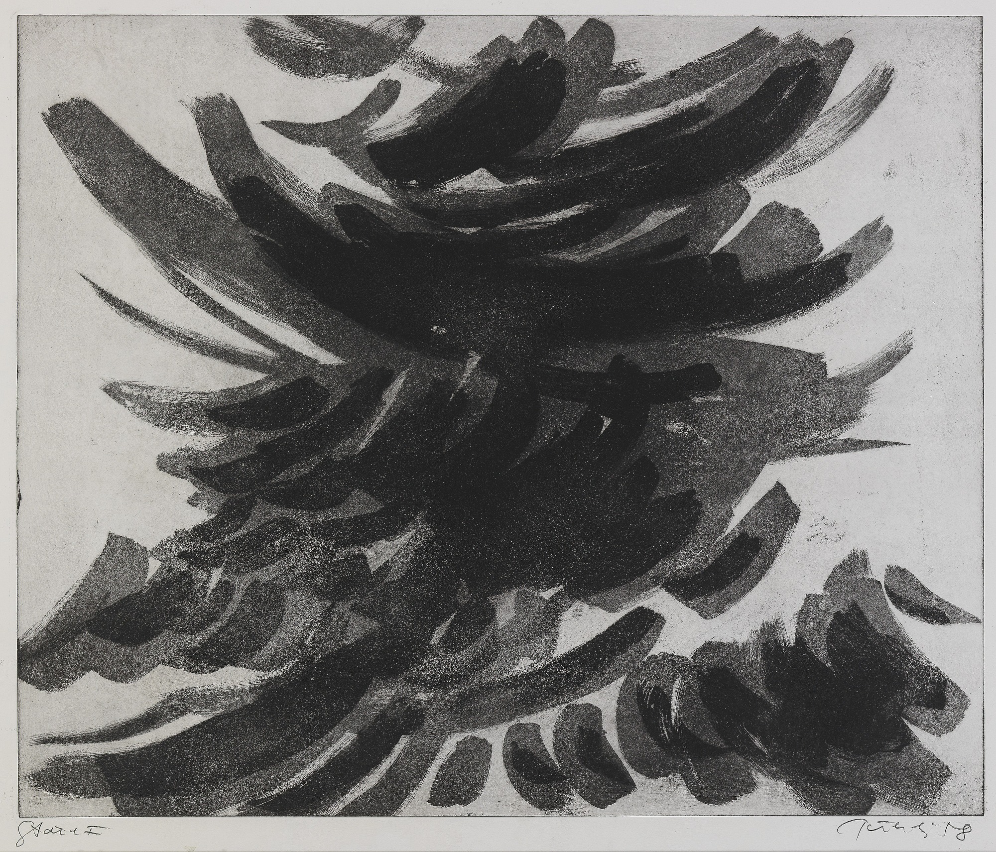 Angry Waves, State I, 1958 by Gabor Peterdi (1915-2001) Gabor Peterdi ...