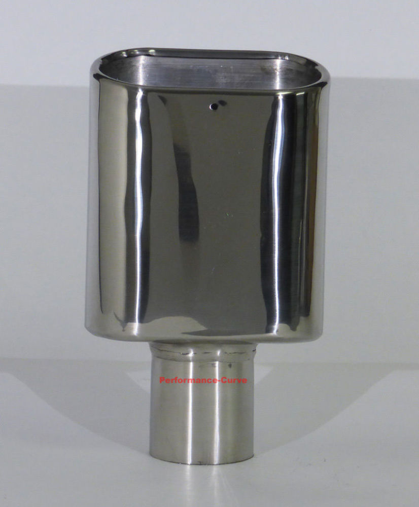 Stainless Steel Exhaust Tip Rolled Oval Slant 2.25" Inlet - 5.5" x 3 ...