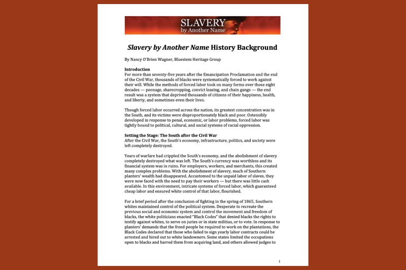 Slavery By Another Name History | PBS TPT Learn