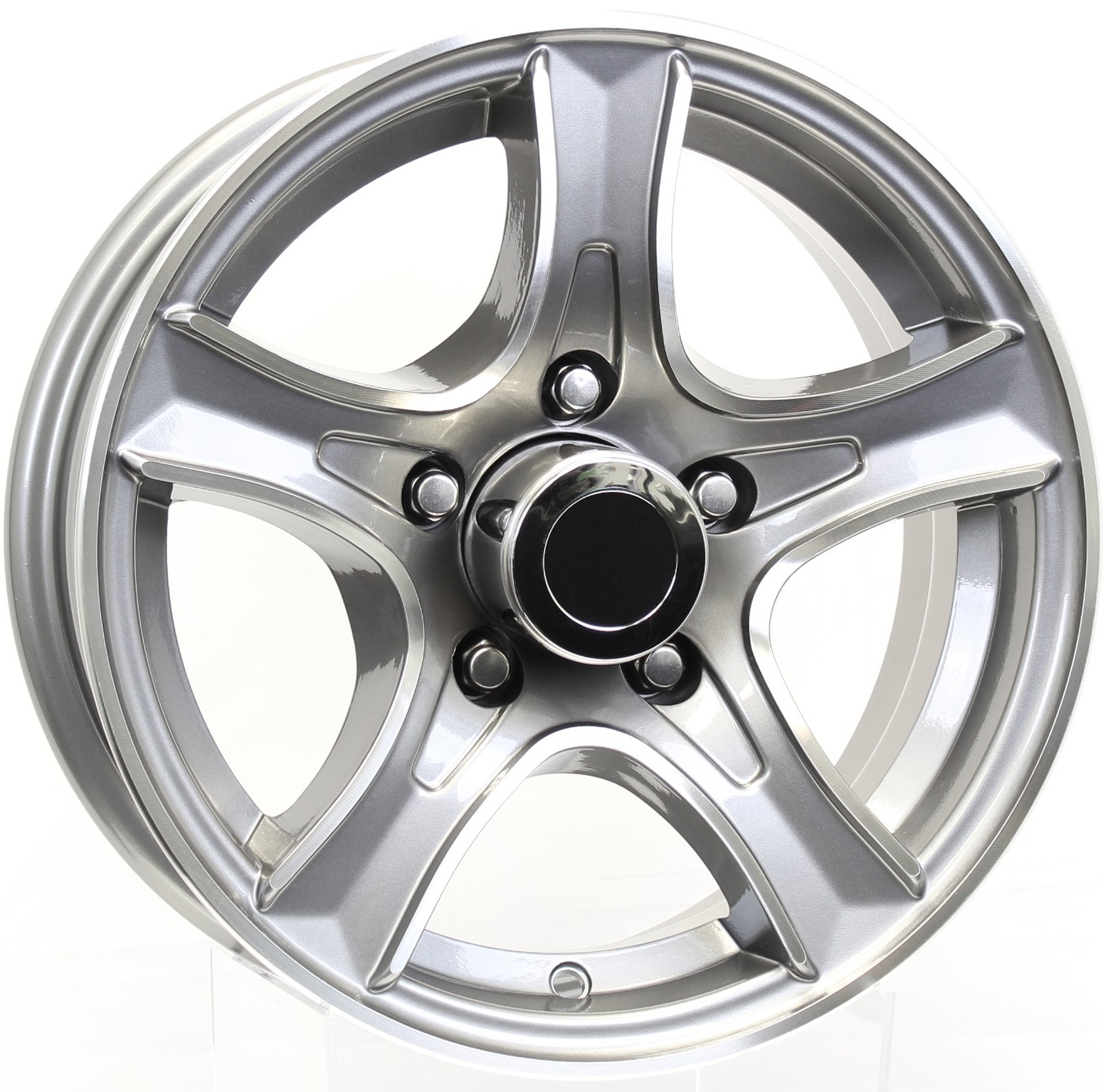 Thoroughbred 14x5.5 5-4.5 Gunmetal Aluminum Trailer Wheel | Trailer ...