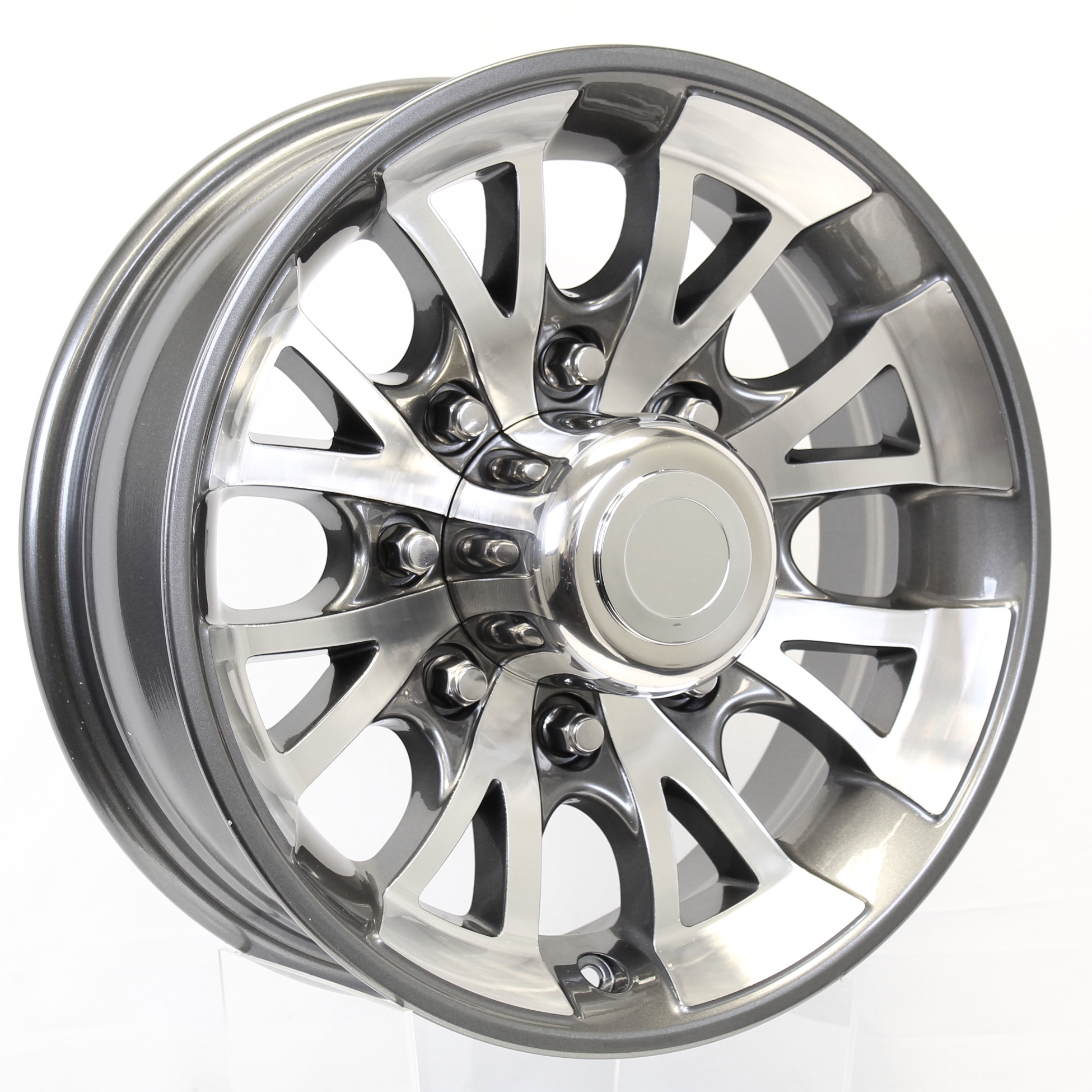 A1411 16x7 8-6.5 Gun Metal Aluminum Trailer Wheel | Trailer. Set. Go!