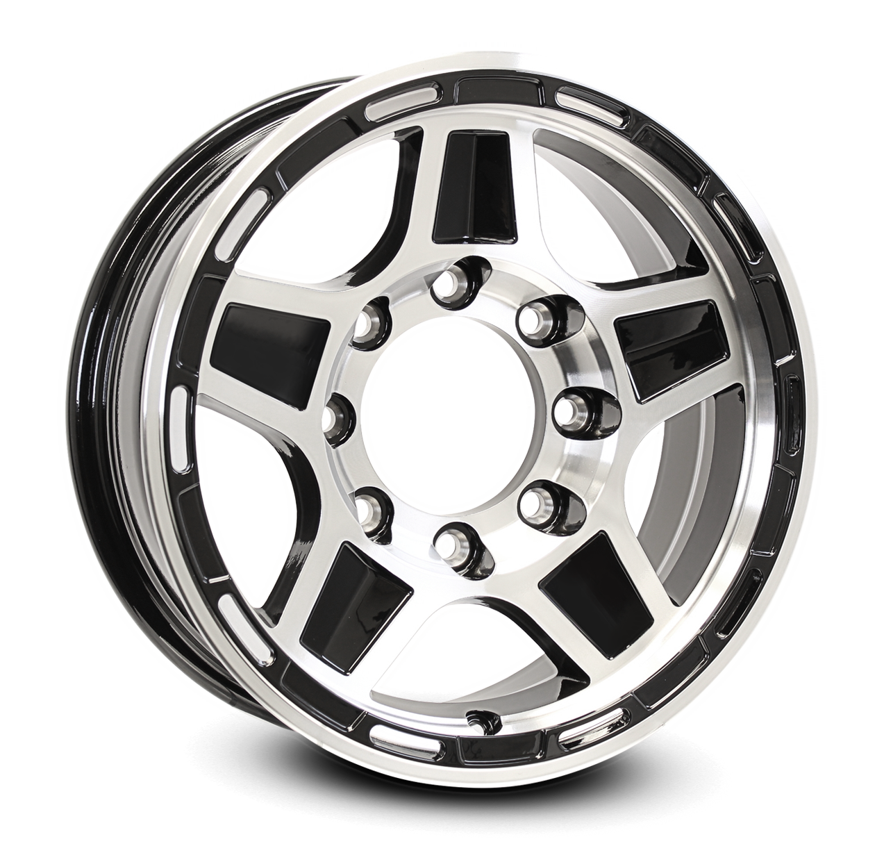 Hercules 16x6; 8-6.5 Black Machine Aluminum Trailer Wheel | Trailer ...