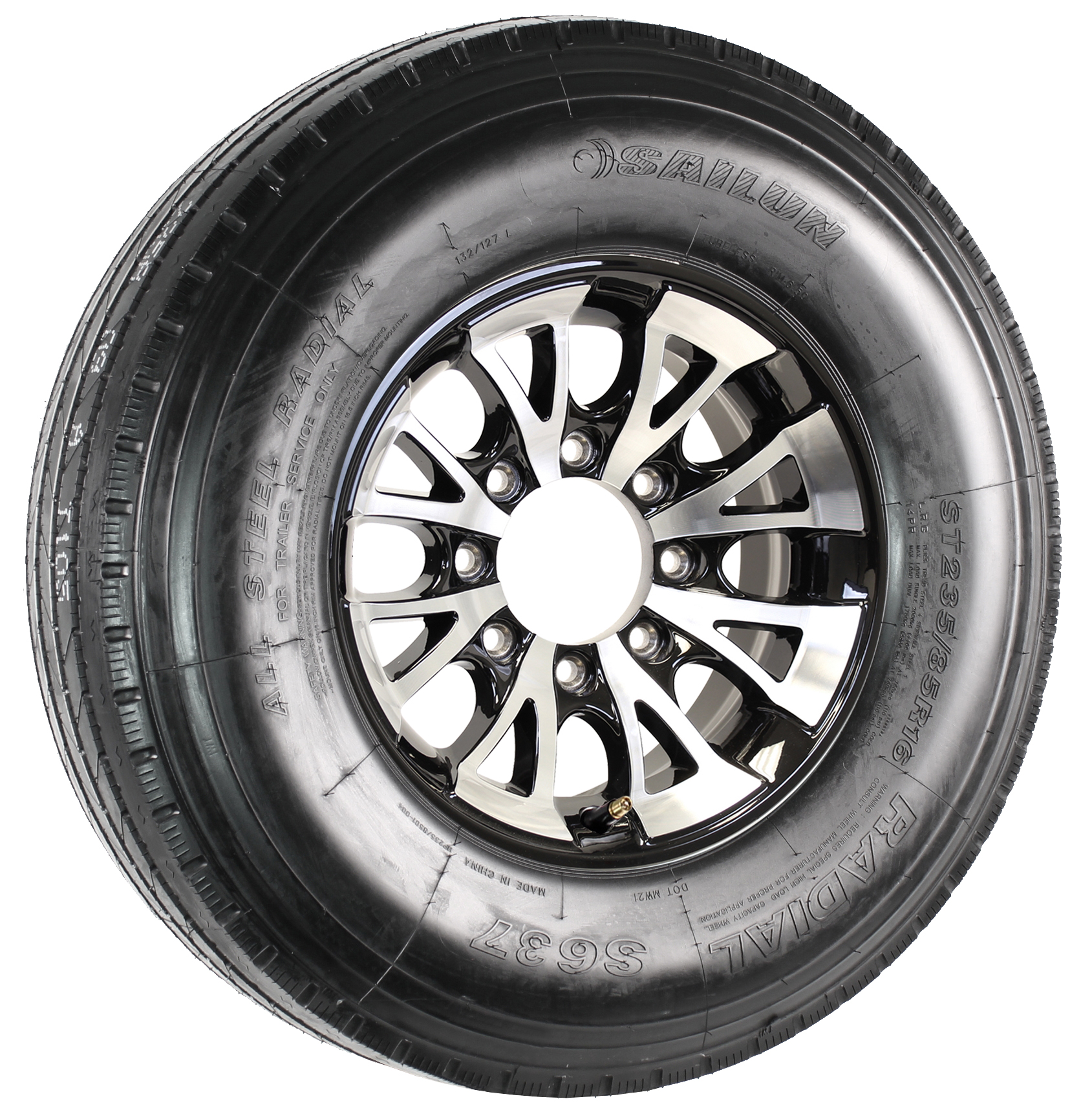 Sailun ST235/85R16 LRG Radial Tire on 16” 8-Lug A1411 Black Aluminum ...