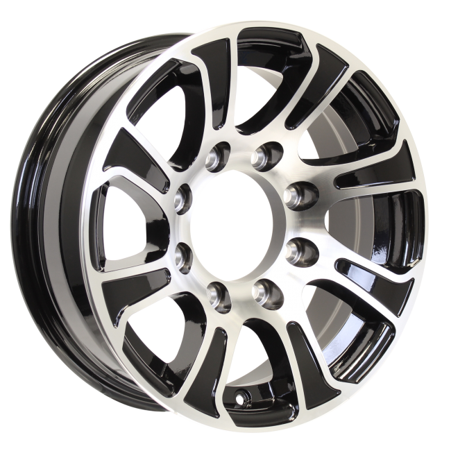 Summit 16x7 8-6.5 Black Aluminum Trailer Wheel | Trailer. Set. Go!