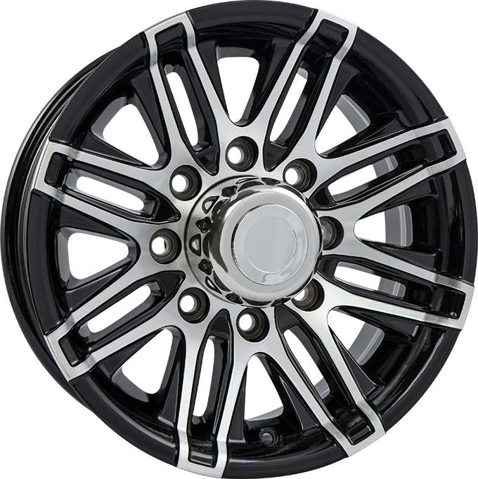 Altitude- 16x6; 8-Lug Black Aluminum Trailer Wheel | Trailer. Set. Go!