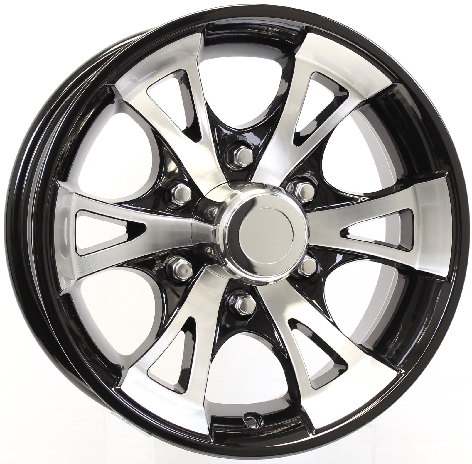 A1411- 15x6 6-5.5 Black Aluminum Trailer Wheel | Trailer. Set. Go!