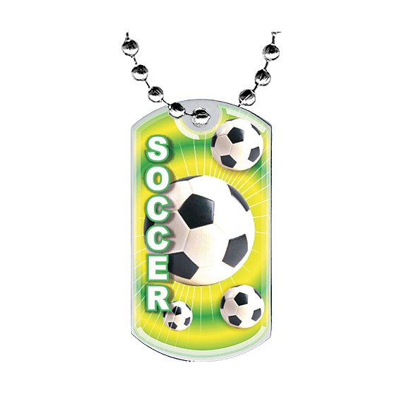 2" Soccer Dog Tag w/ Epoxy Dome Graphics | Awards International