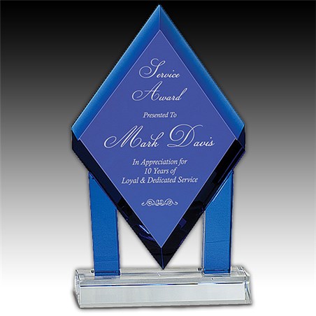 8-3/4" Blue Crystal Floating Diamond Award | Awards International