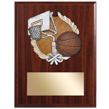 Basketball Plaque with Basketball Resin Relief | Awards International