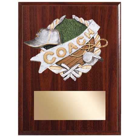 Coach Plaque with Coach Resin Relief | Awards International