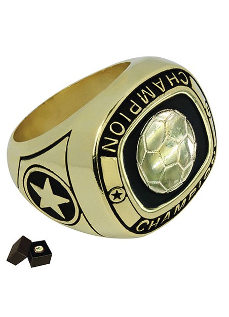 Gold Metal Soccer Ring - 5 Sizes | Awards International