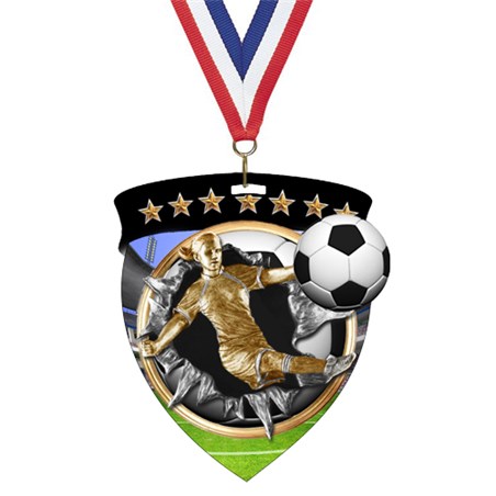 3" Full Color Female Soccer Medal w/ Epoxy Dome Finish | Awards ...