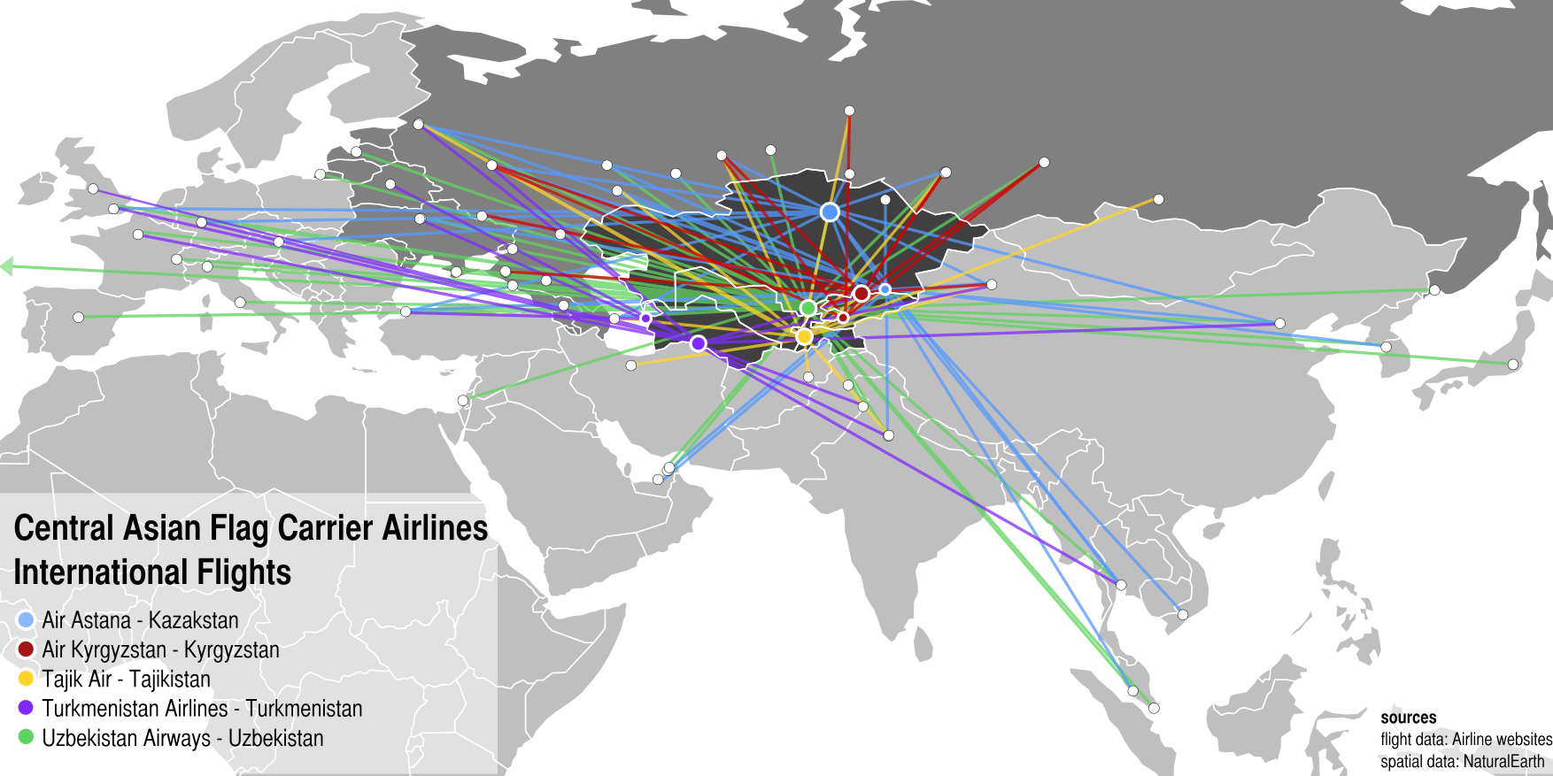 Central Asian Flag Carrier International Flights · Mapping Cultural ...