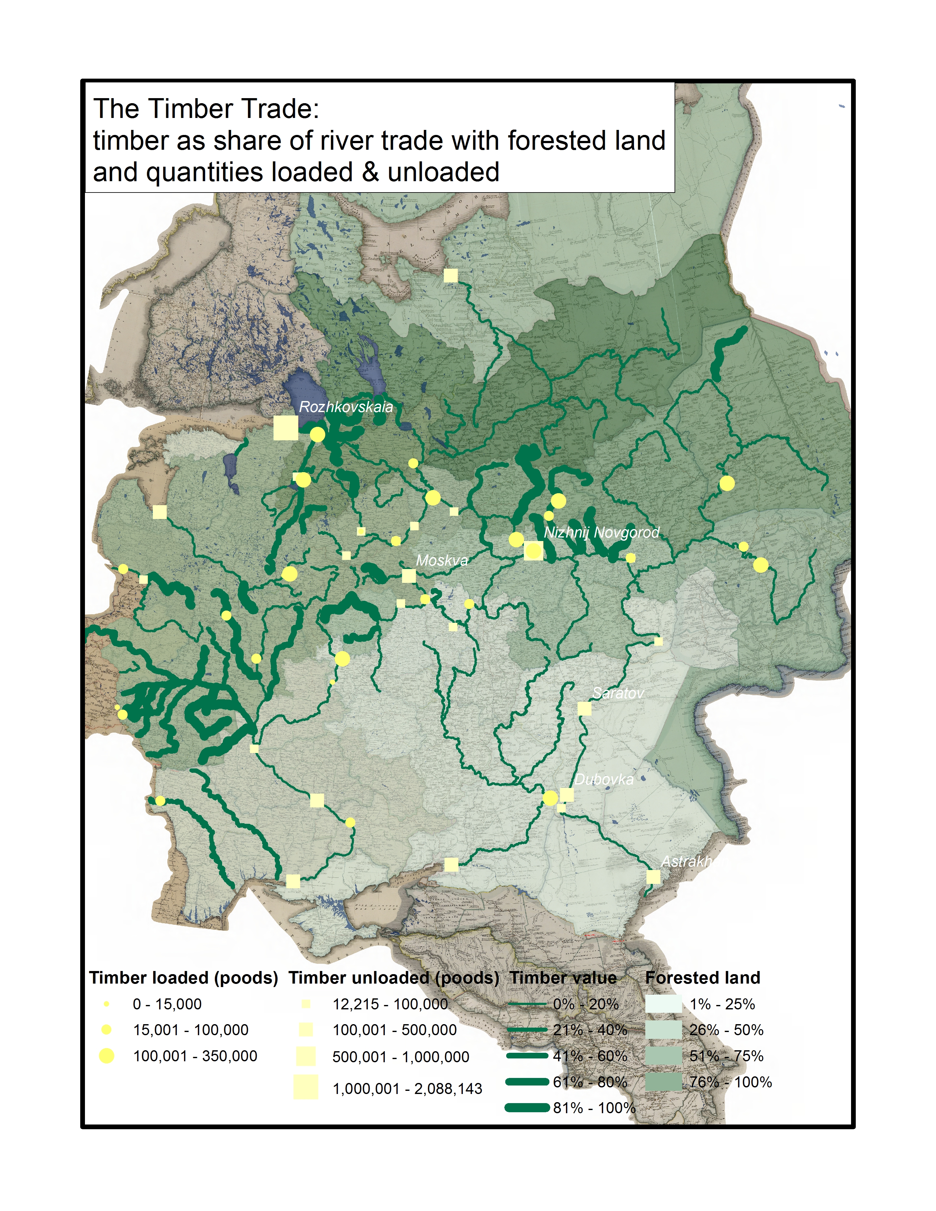 Timber as Share of River Trade with quantities loaded and unloaded ...