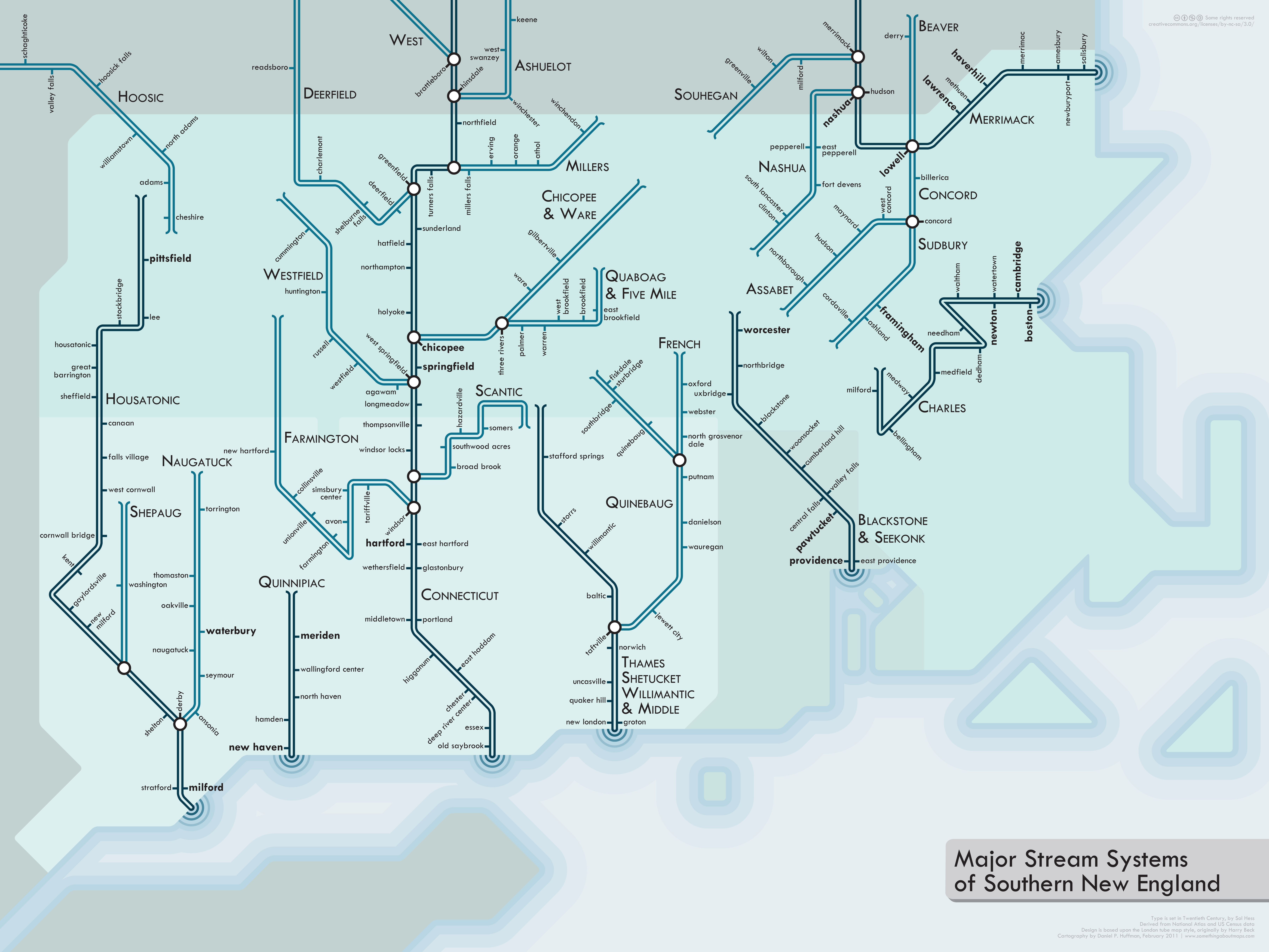 New England Map With Rivers - United States Map