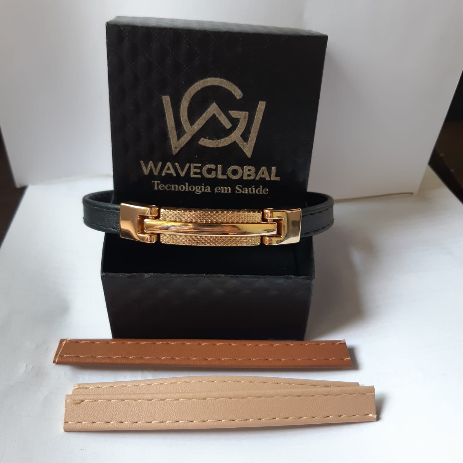 Atlântica Natural - 01 - Joia Dourada/Pulseira Caramelo,Preta,Rose