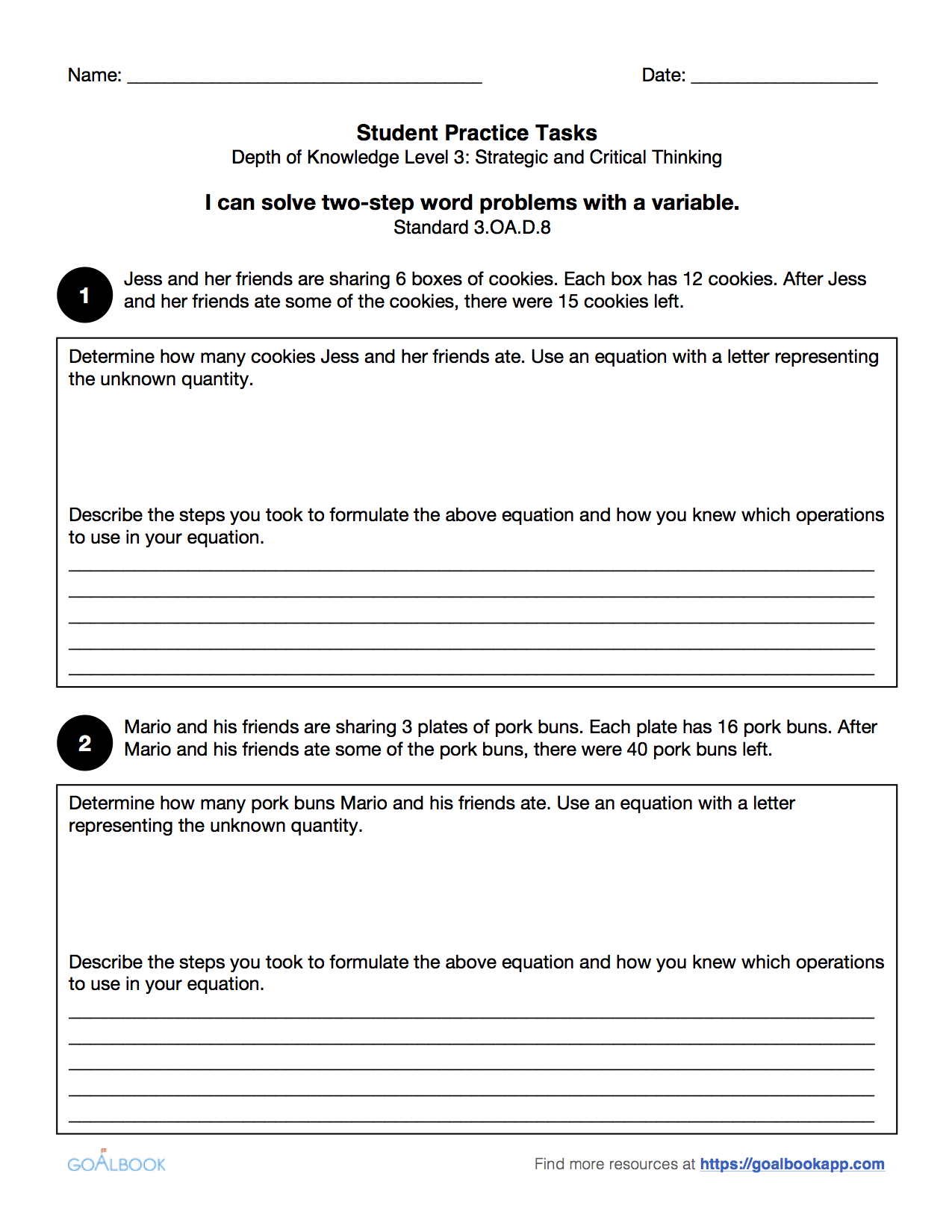 3.OA.8 Two-Step Word Problems | Math: Operations & Algebraic Thinking ...
