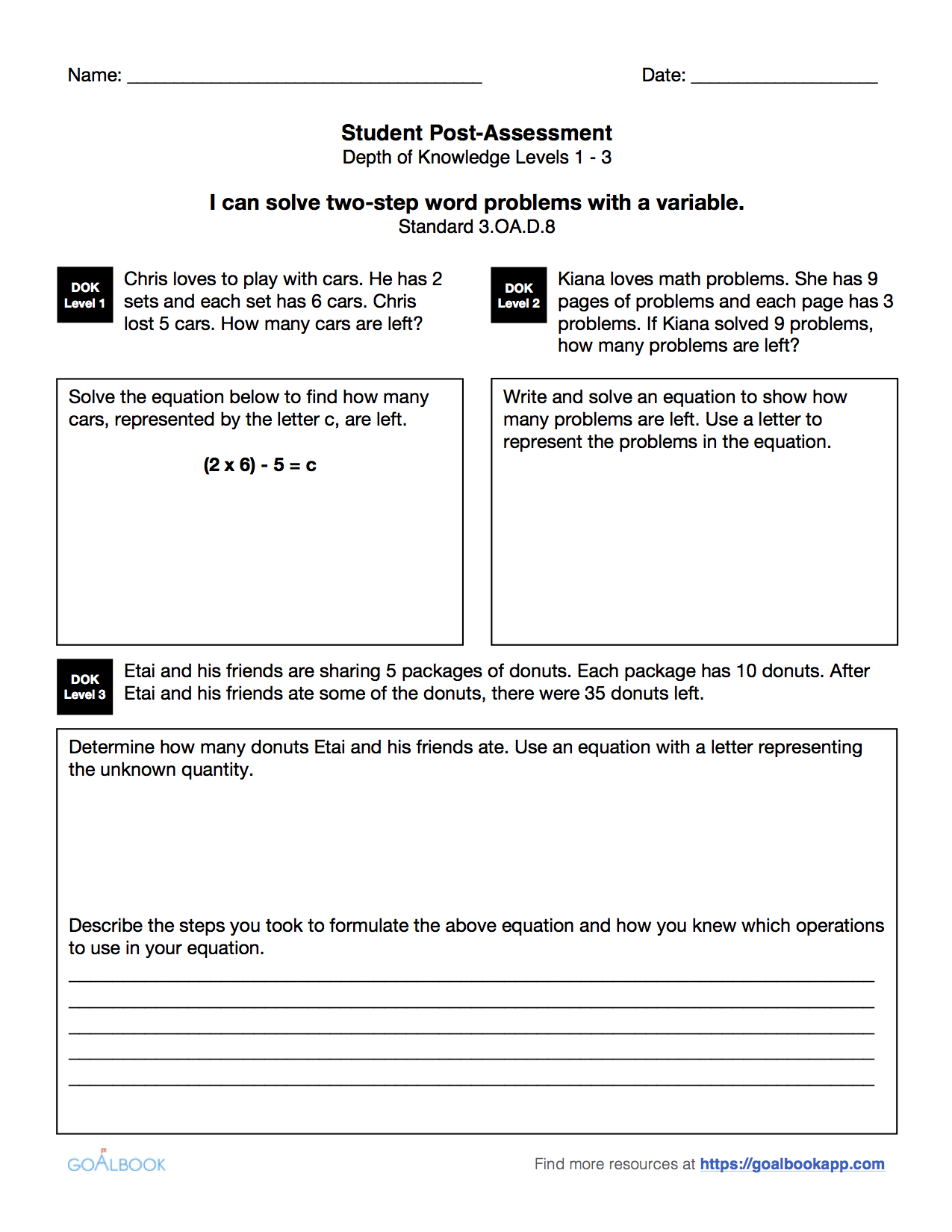 3.OA.8 Two-Step Word Problems | Math: Operations & Algebraic Thinking ...