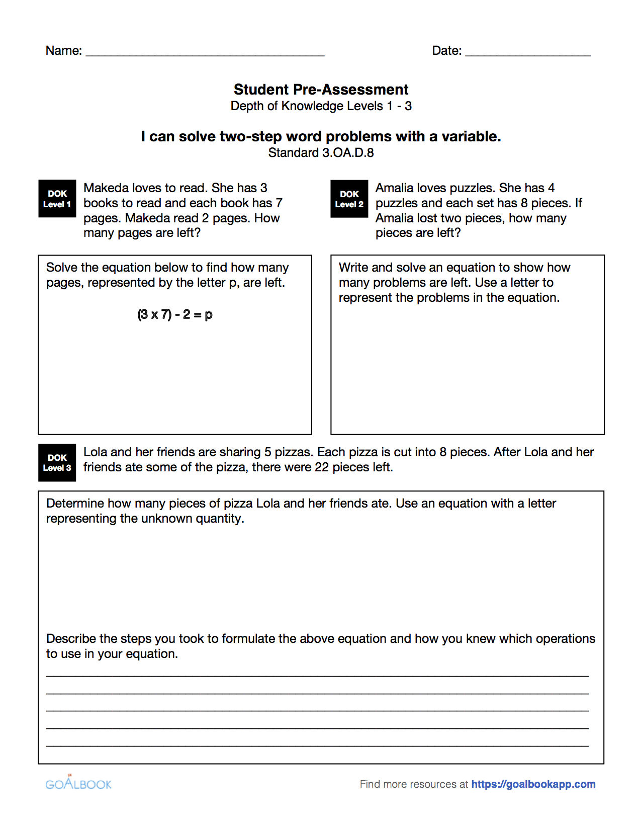 3.OA.8 Two-Step Word Problems | Math: Operations & Algebraic Thinking ...