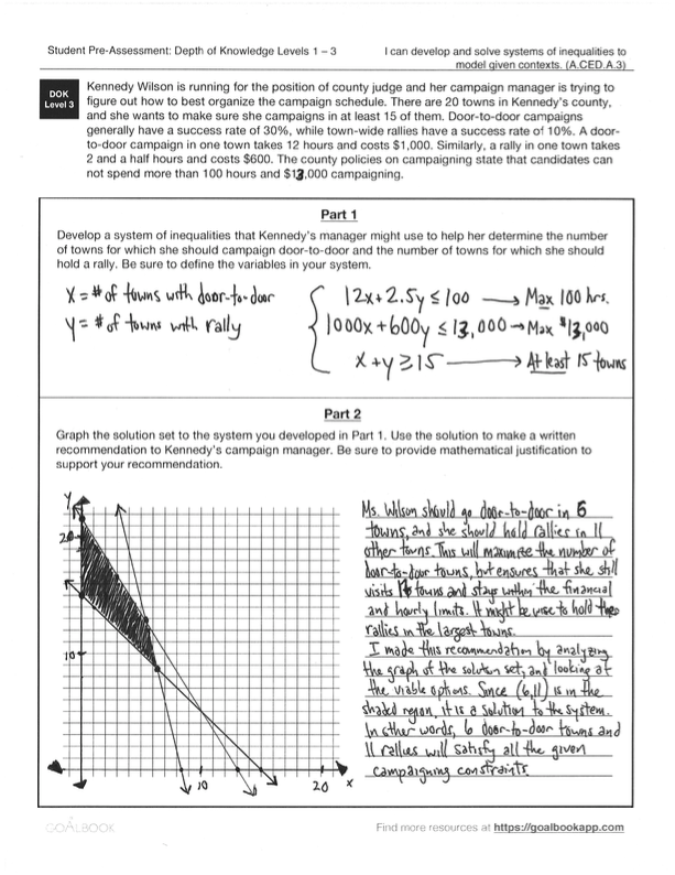 HSA-CED.3 Constraints Using Equations and Inequalities | Math, High ...