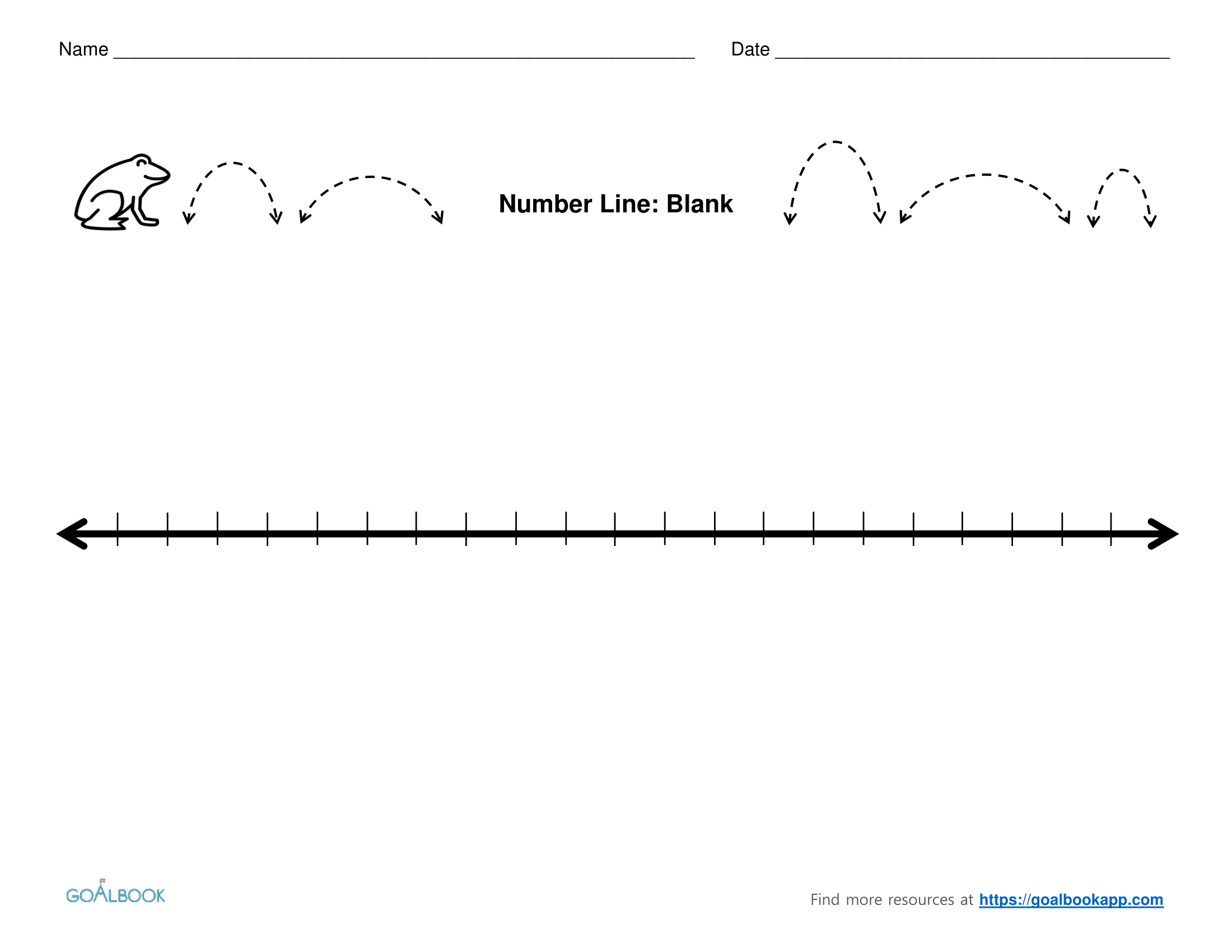 Open Number Lines Printable