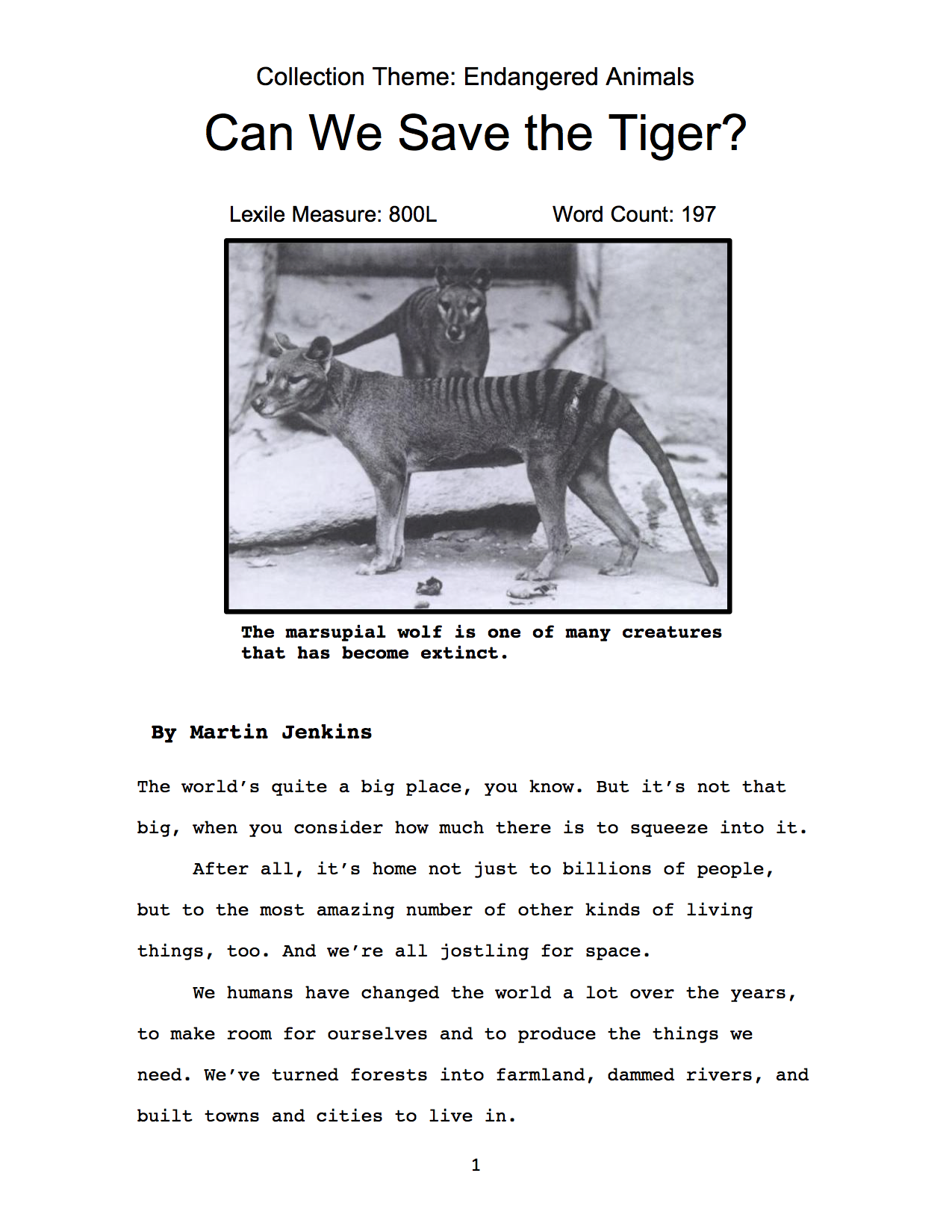 Ten Informational Texts: Endangered Animals | Goalbook Pathways