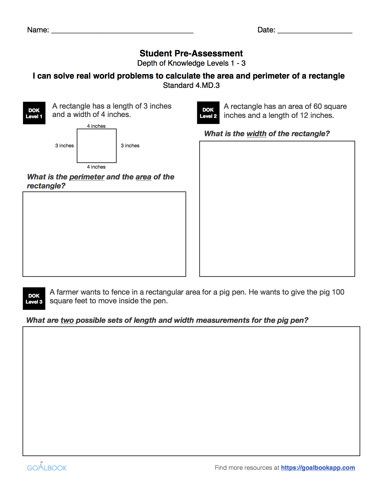4.MD.3 Word Problems with Area and Perimeter | Math: Measurement & Data ...