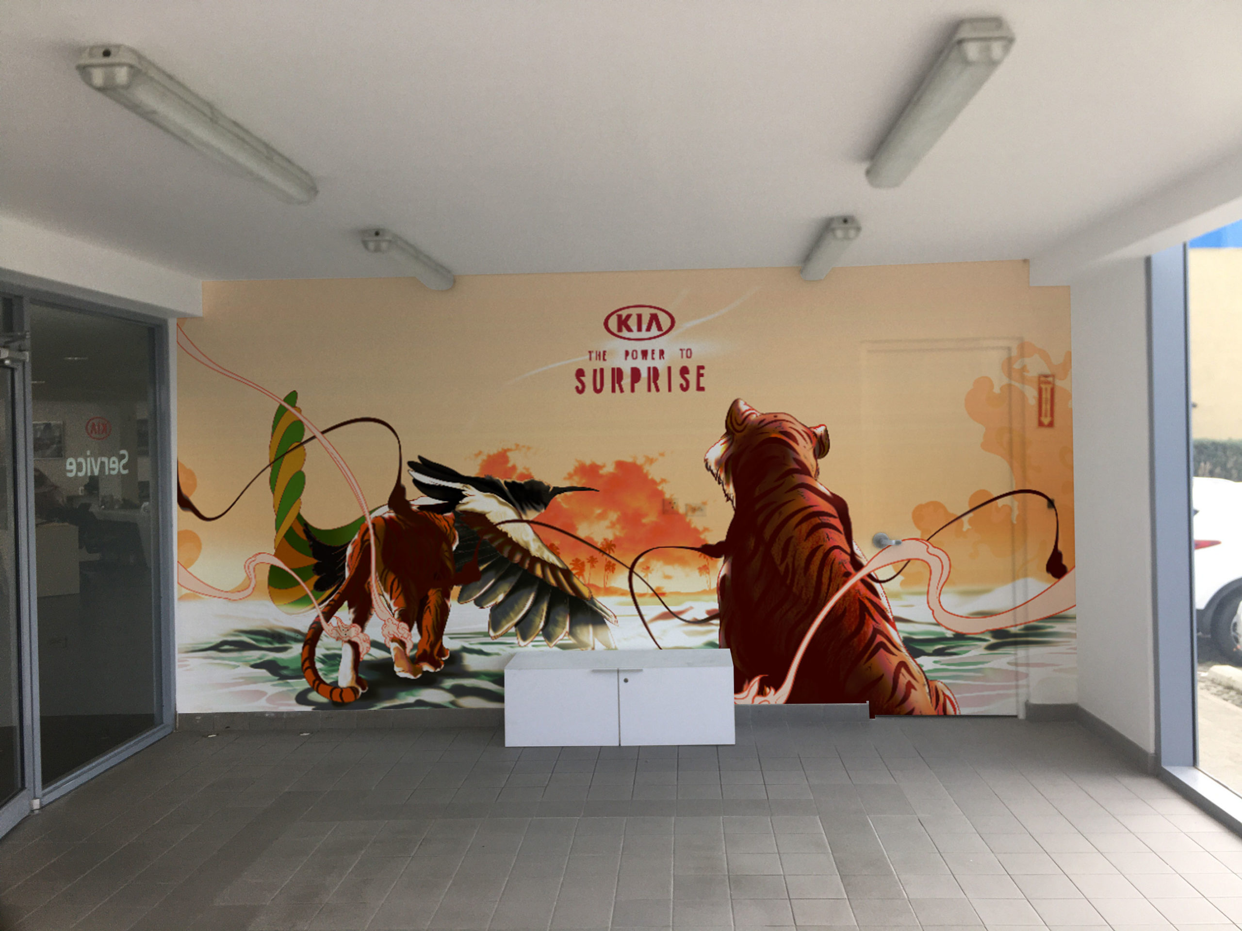 Kia Partners With Local Artist for Showroom Design | ATL Automotive Group